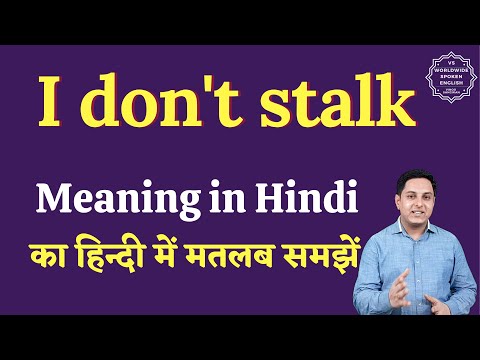 I don't stalk meaning in Hindi | I don't stalk ka matlab kya hota hai | English to hindi