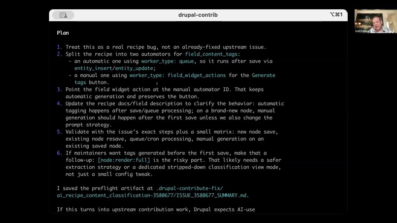 Demo: Using AI to solve a Drupal.org issue (Scott Falconer)