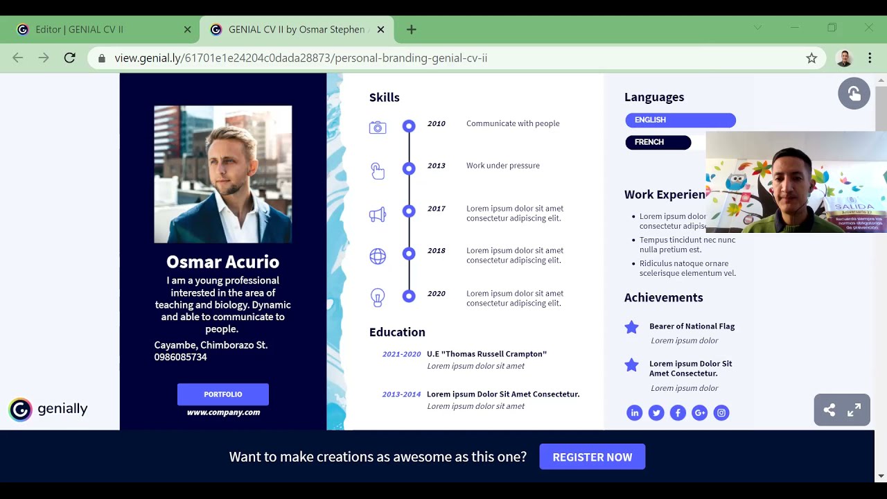 HOW TO CREATE YOUR CV USING GENIALLY