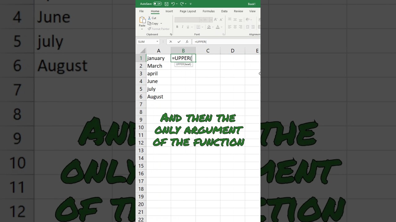 How to Capitalize all Letters in Excel