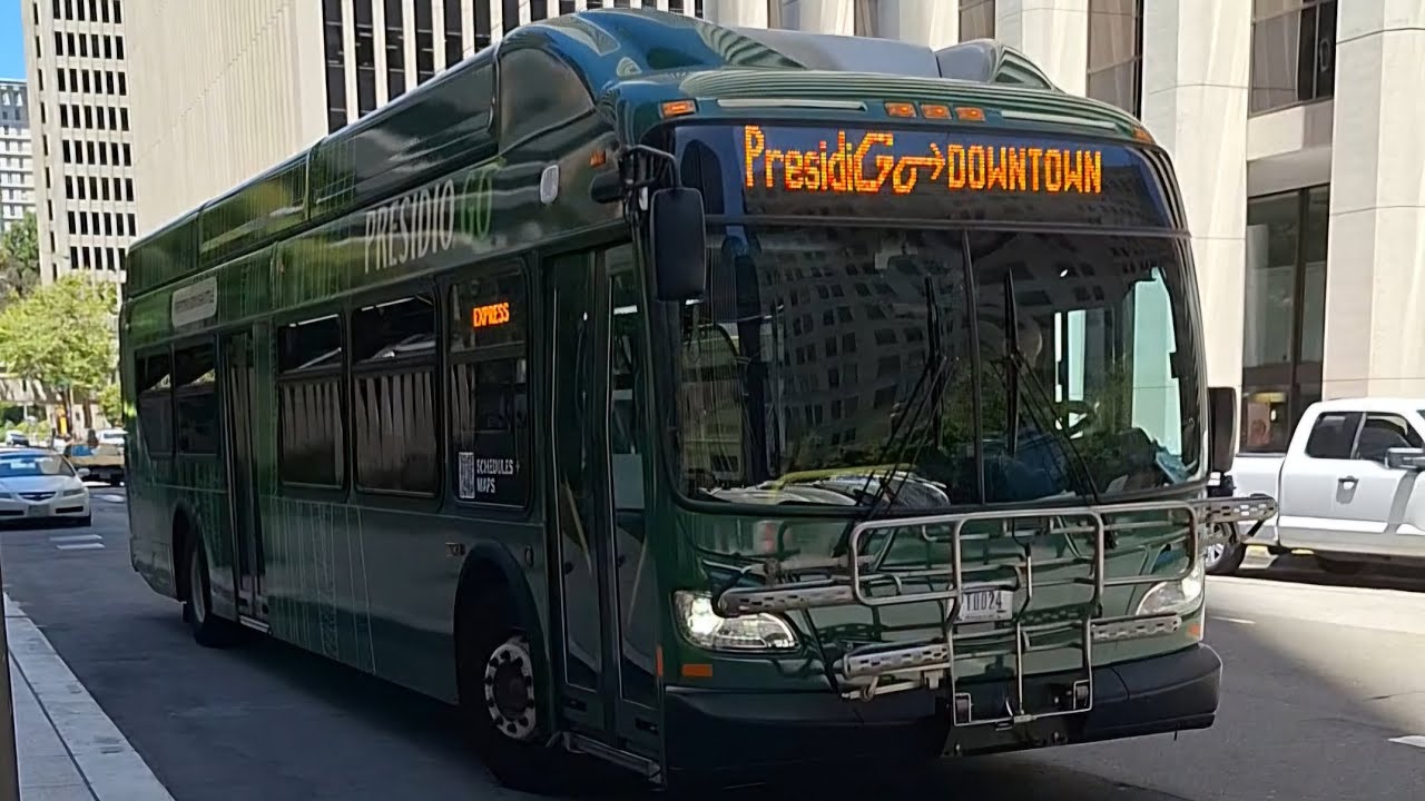 New Green Livery! Presidio Go 2017 New Flyer XN40 #1024 on Downtown Route
