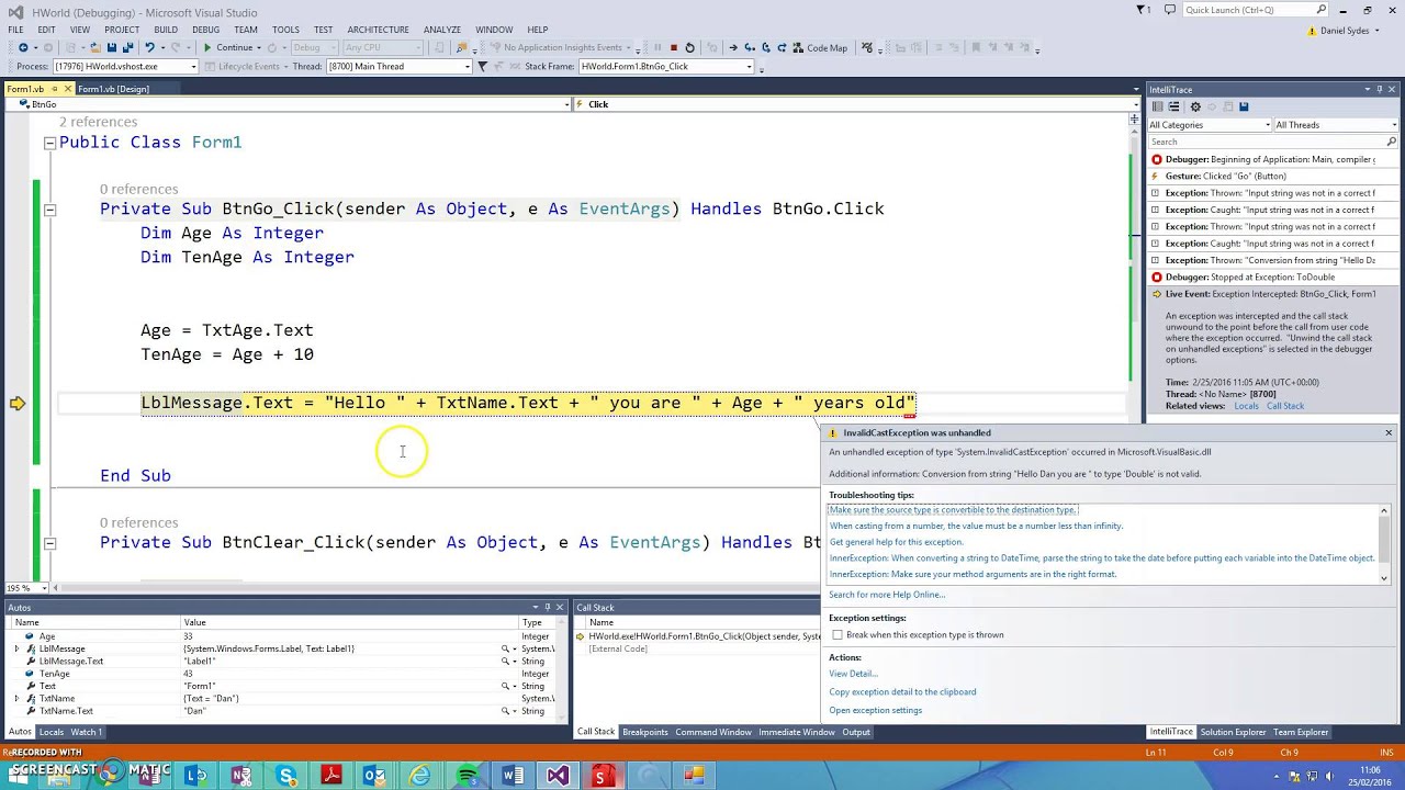 Visual Basic Hello World tutorial pt4