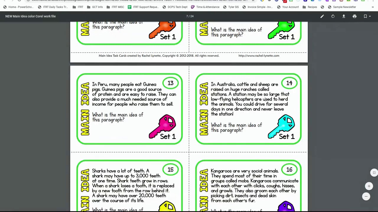 Creating Slides with Task Cards