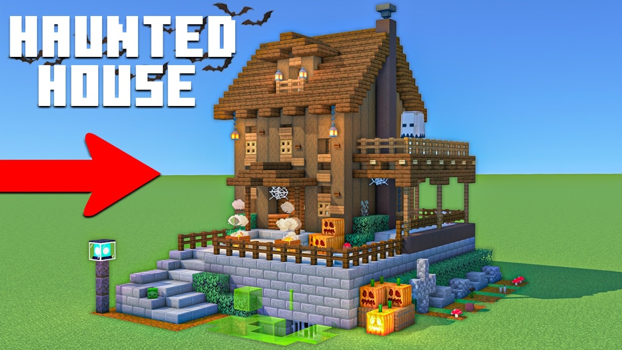 Minecraft Tutorial: How To Make An Abandoned Haunted House | Halloween House "Including Interior ...