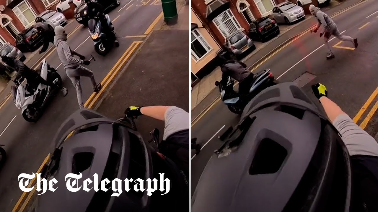 Watch: Cyclist fights off gang of robbers trying to steal his e-bike