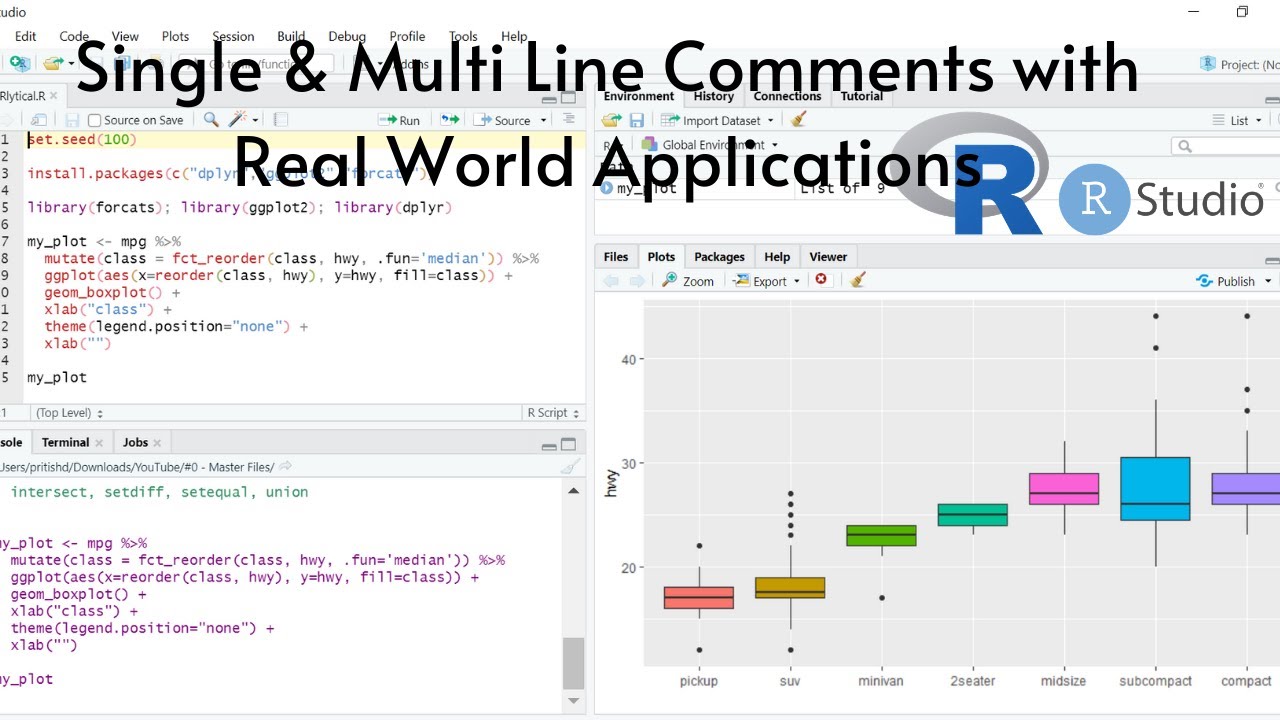 Single & Multi Line R Comments with Real World Applications | R Programming & RStudio