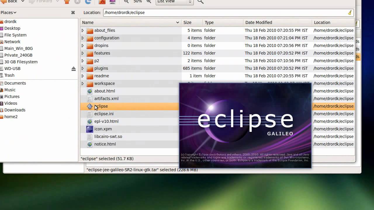 Install Eclipse JAVA development IDE on Ubuntu Linux, writing a Java hello world app