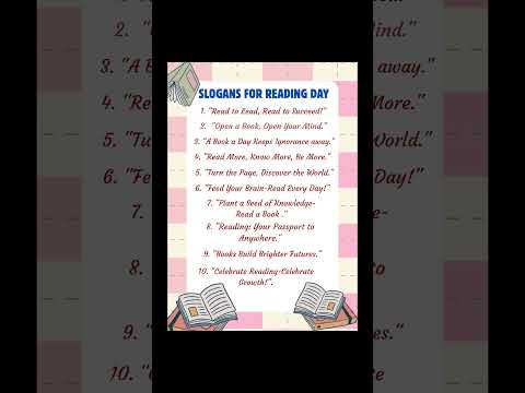 Slogans on reading day| Reading day slogans in English |Best slogans for reading day| reading day