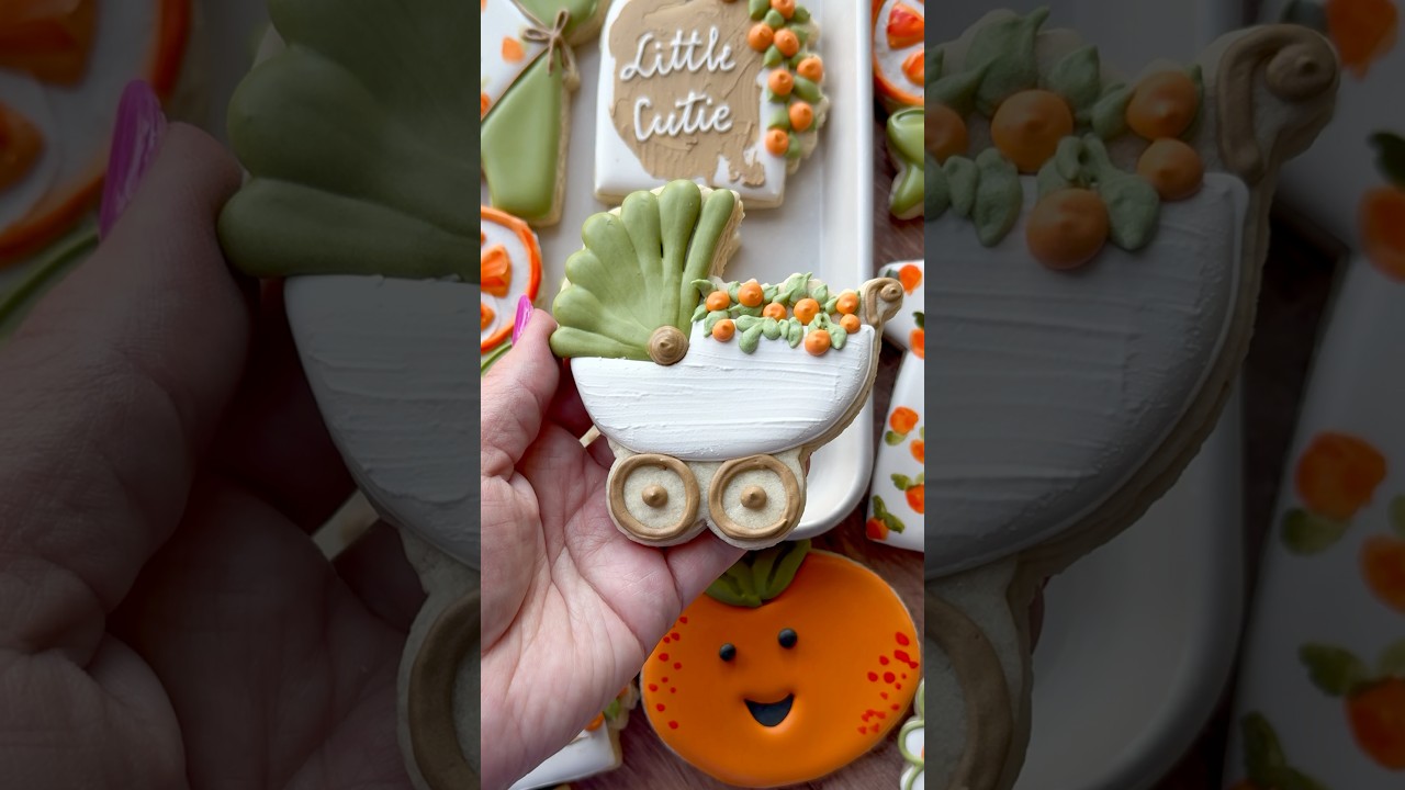 Lil cuties 🍊#cookiedecorating #cookies #satisfying #baby #royalicing #cute #bakery #sugar #bake