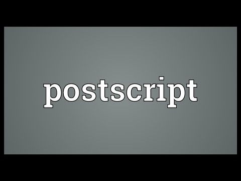 Postscript Meaning