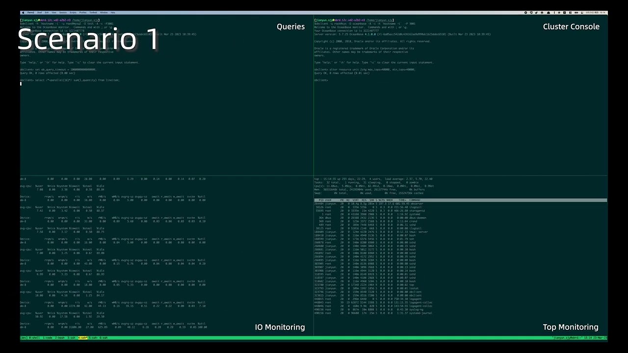 OceanBase V4.1 - Disk I/O isolation capability demo