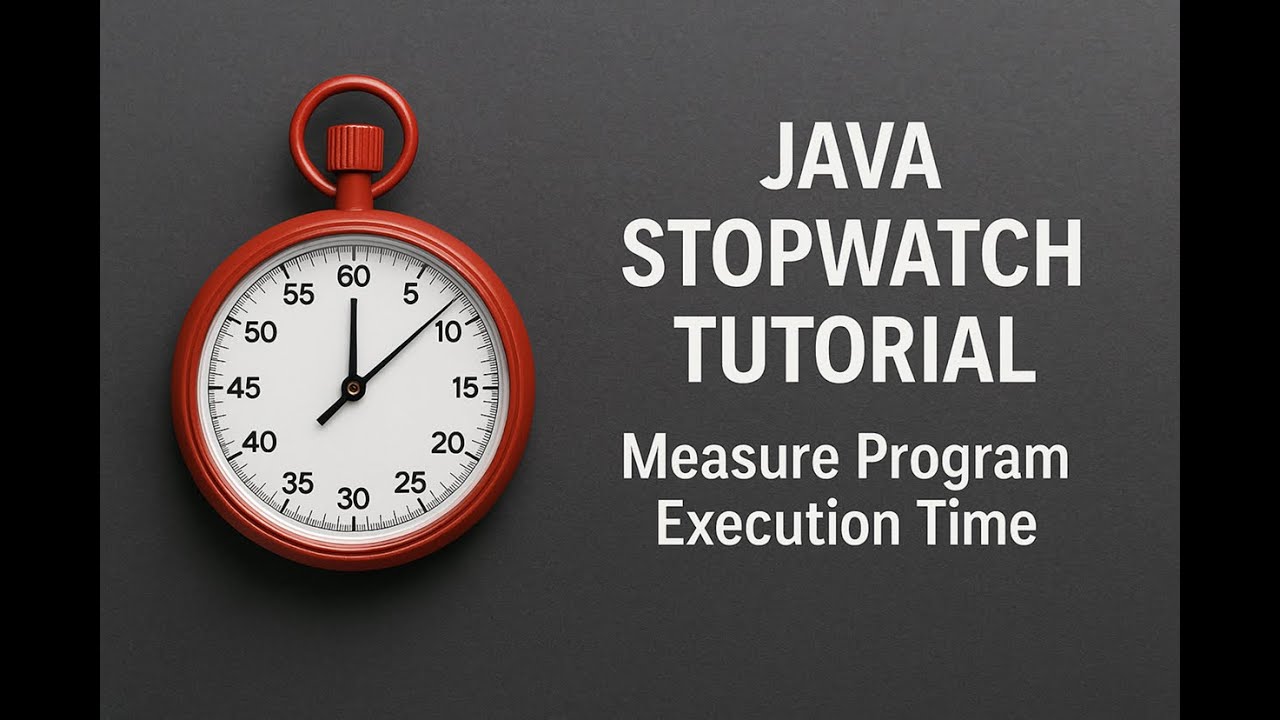 Java StopWatch Tutorial Measure Program Execution Time