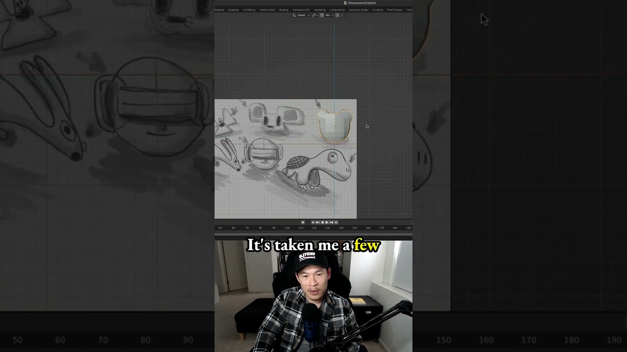 Pretty good 3D model of character 3.1. The bear head or bear balloon - making a 3d game in Blender