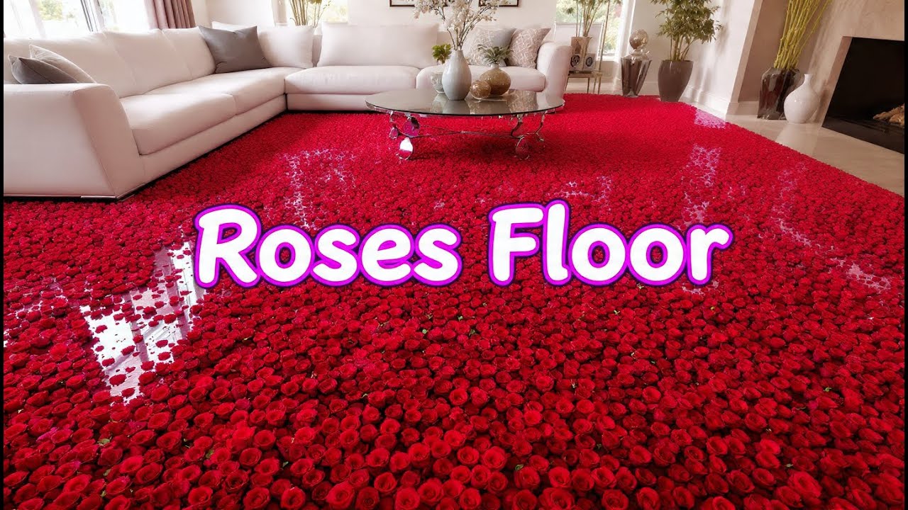 Luxurious Red Rose & Epoxy Resin Floor 🌹✨ Romantic Room Masterpiece