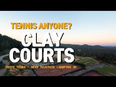 clay tennis courts Bear Mountain Langford, BC, offers clay tennis courts.