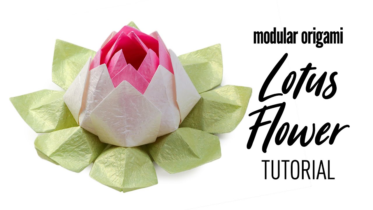 Modular Origami Lotus Flower Tutorial - DIY - Paper Kawaii