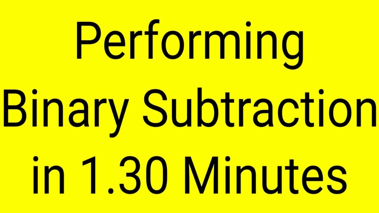 Performing Binary Subtraction with Rules||Geeks Tutorial
