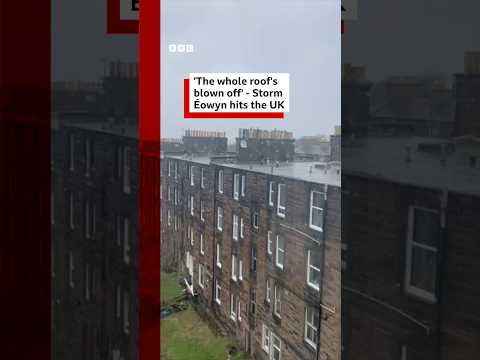 Storm Éowyn rips off roof in Scotland. #Storm #BBCNews