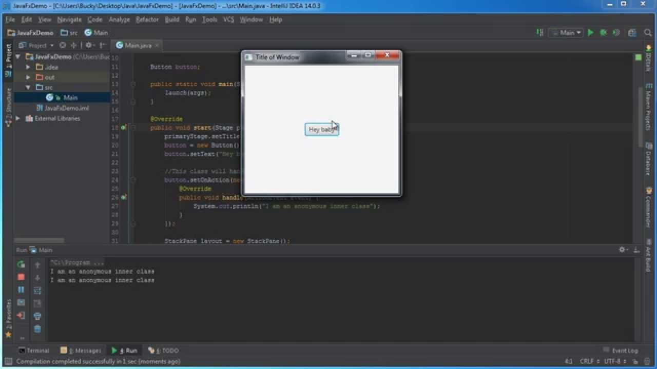 JavaFX Java GUI Tutorial - 3 - Anonymous Inner Classes and Lambda Expressions