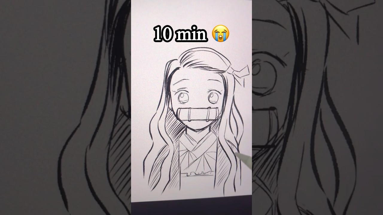 How to draw nezuko 10sec, 30sec, 1min, 10min