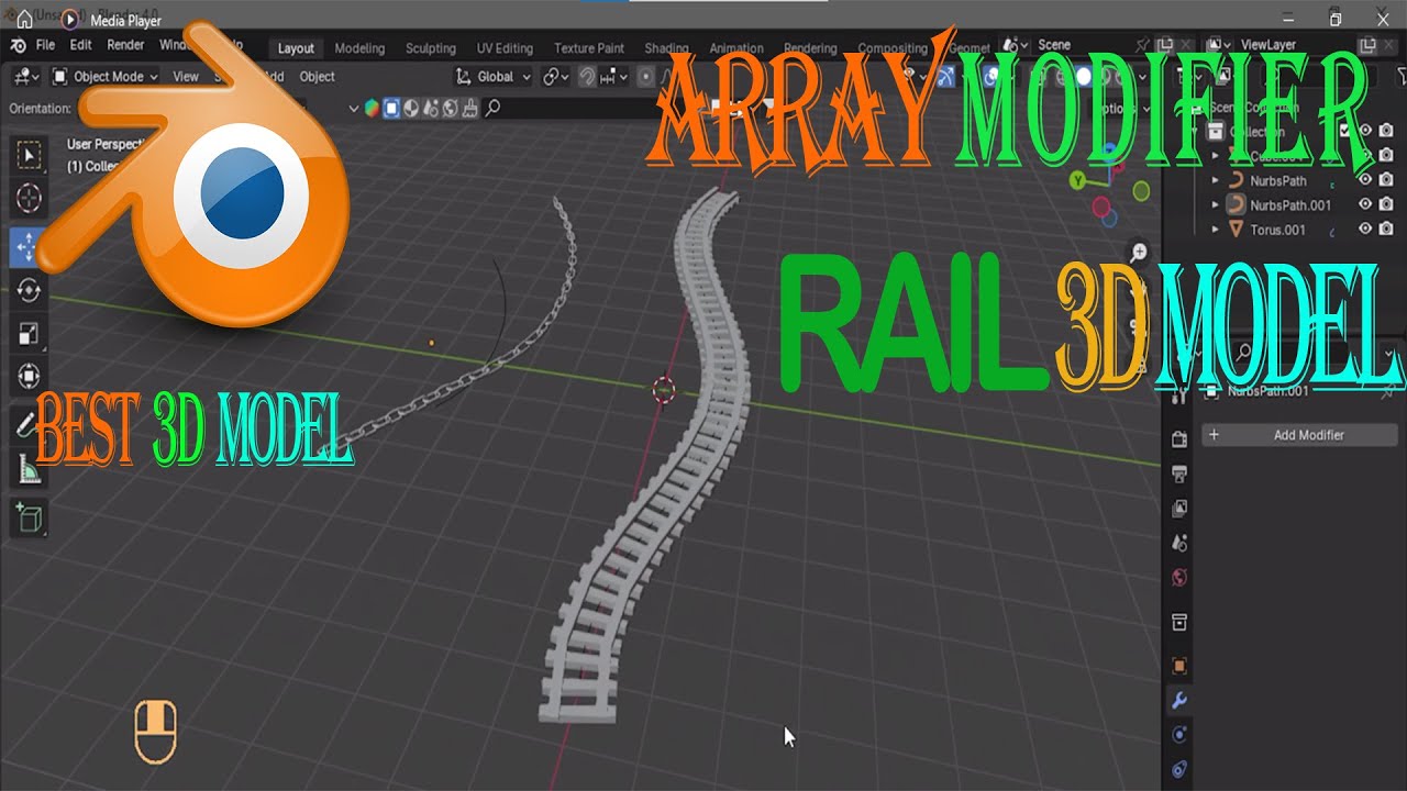 Blender Beginner Array Modifier Example  | Blender Hindi Animation Tutorial (blender 4.0)