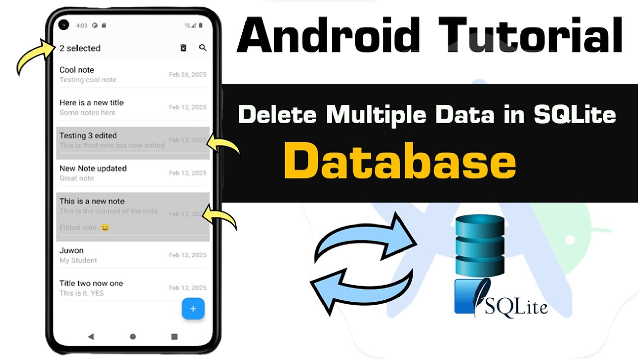 How to delete multiple  data in SQLite database using android studio