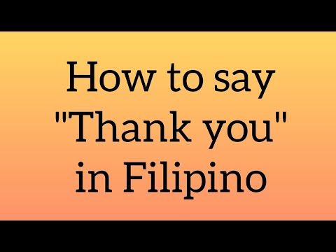 How to say "Thank you" in Filipino | Tagalog words
