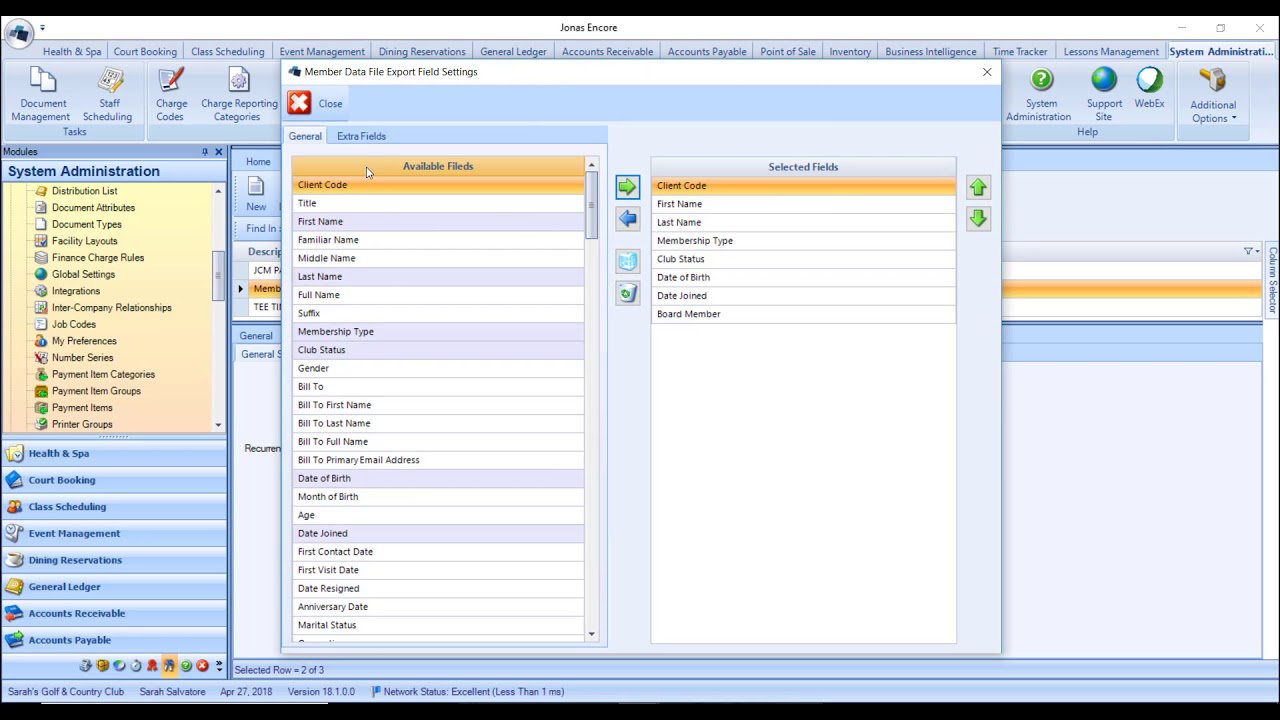 System Administration - Member Data File Export