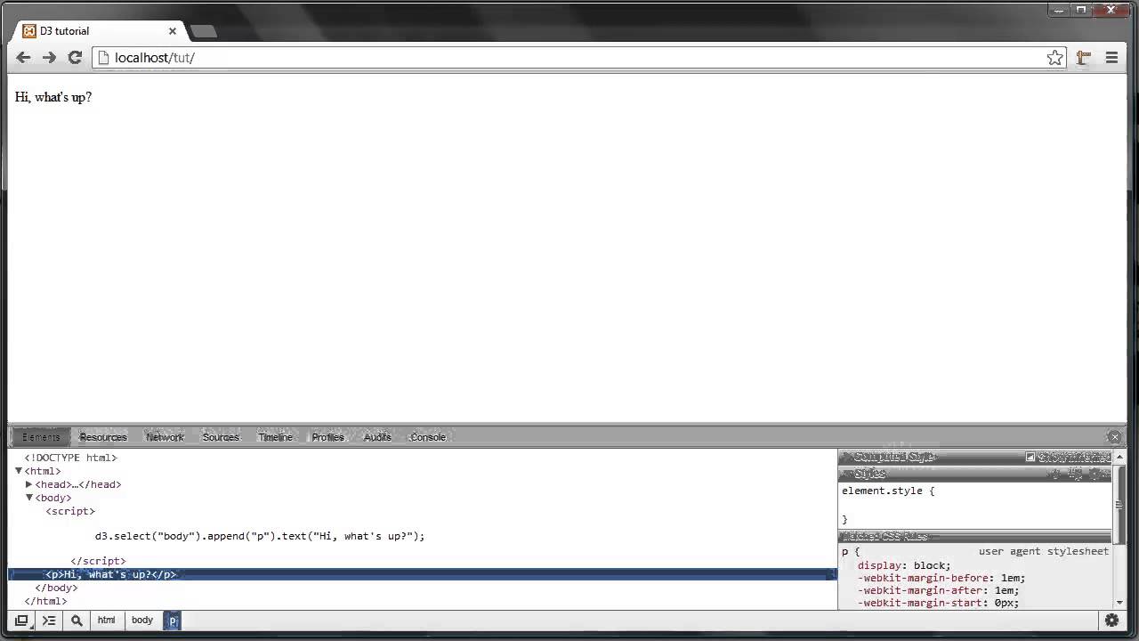 D3.js tutorial - 2 - Select and Append