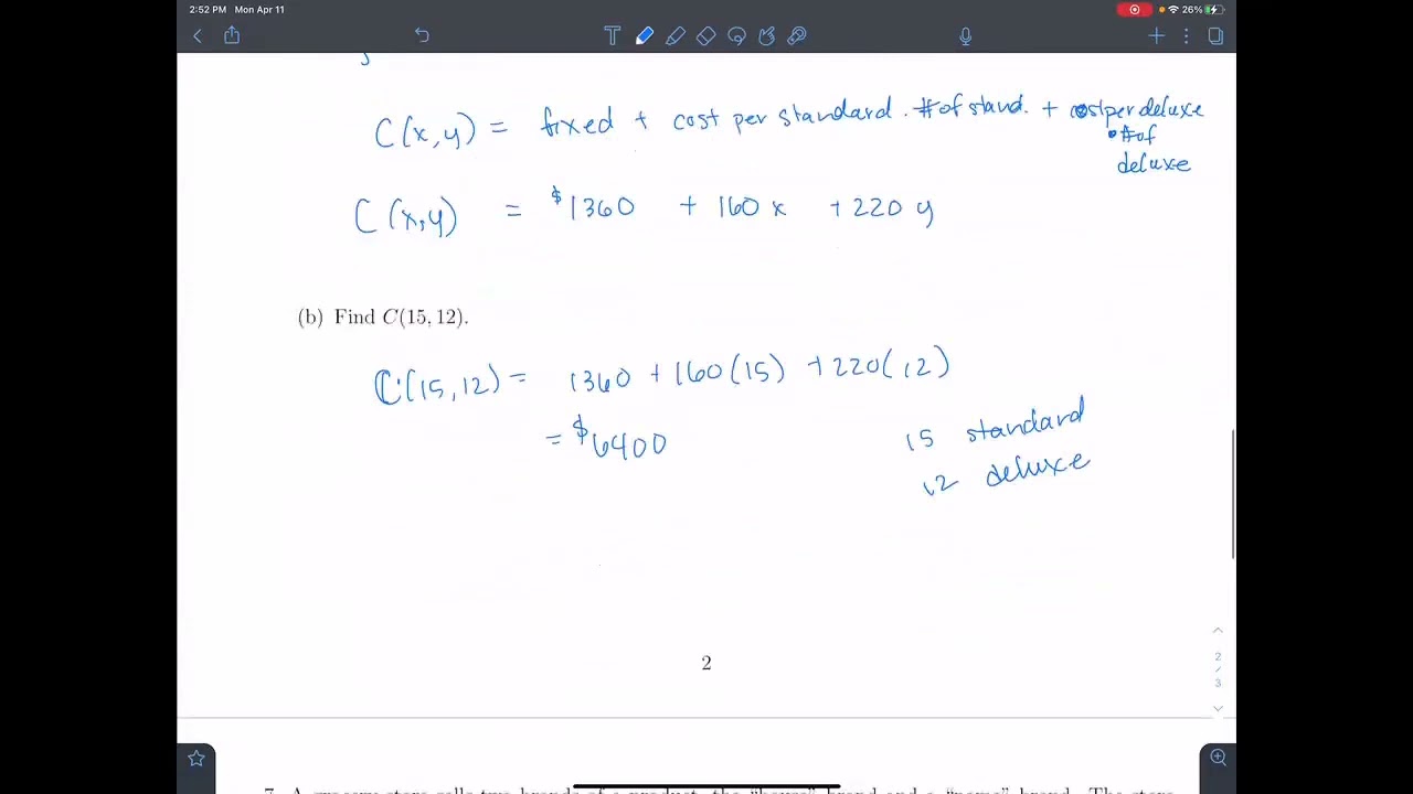 Math 209 Section 8.1 Functions of Several Variables