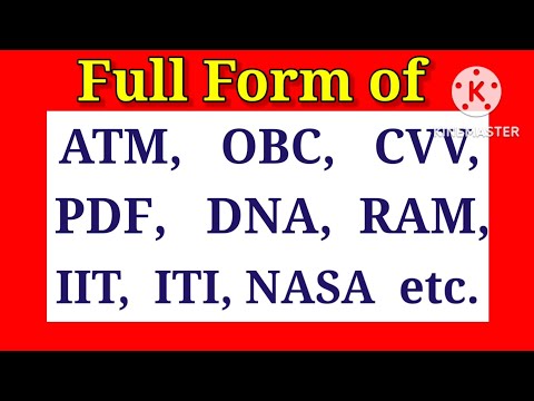 Full Form of ATM, DNA, IIT, ITI, NASA, OBC etc.//30 Most Important GK Full Form//#gkfullform