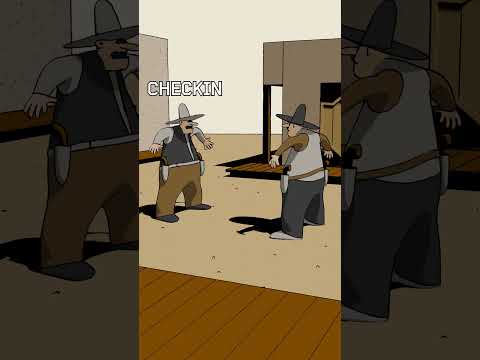 Risky play during a showdown (Gary Larson Animated)