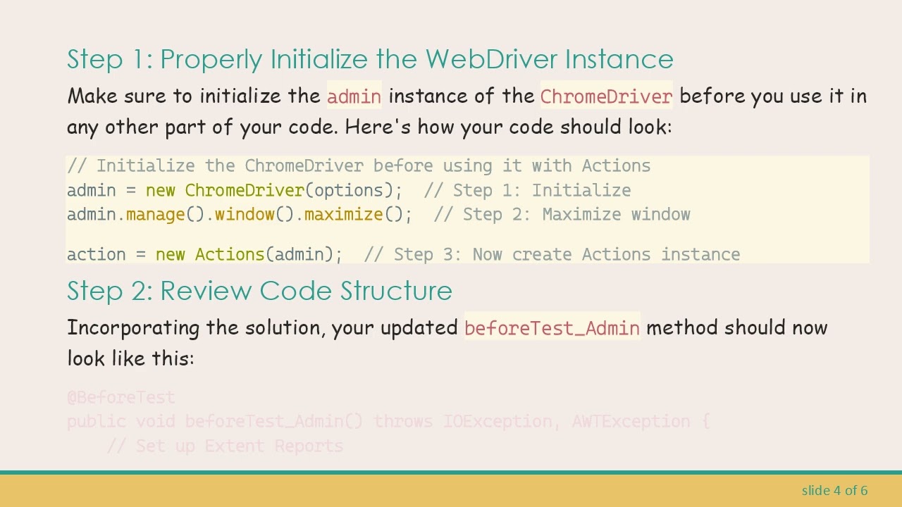 Resolving java.lang.NullPointerException in Selenium WebDriver Code