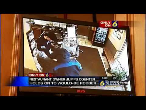 ONLY ON 6: Restaurant owner grabs hold of would-be robber