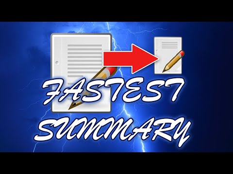 Fastest Way to Write an Article Summary