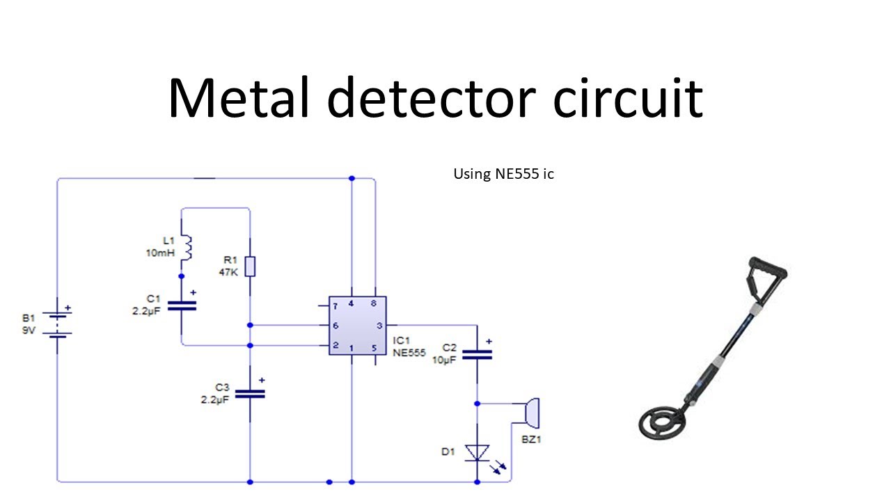 Simple metal detector circuit | Using NE555 ic