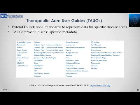 Clinical Data Interchange Standards (CDISC), Part 2 of 4
