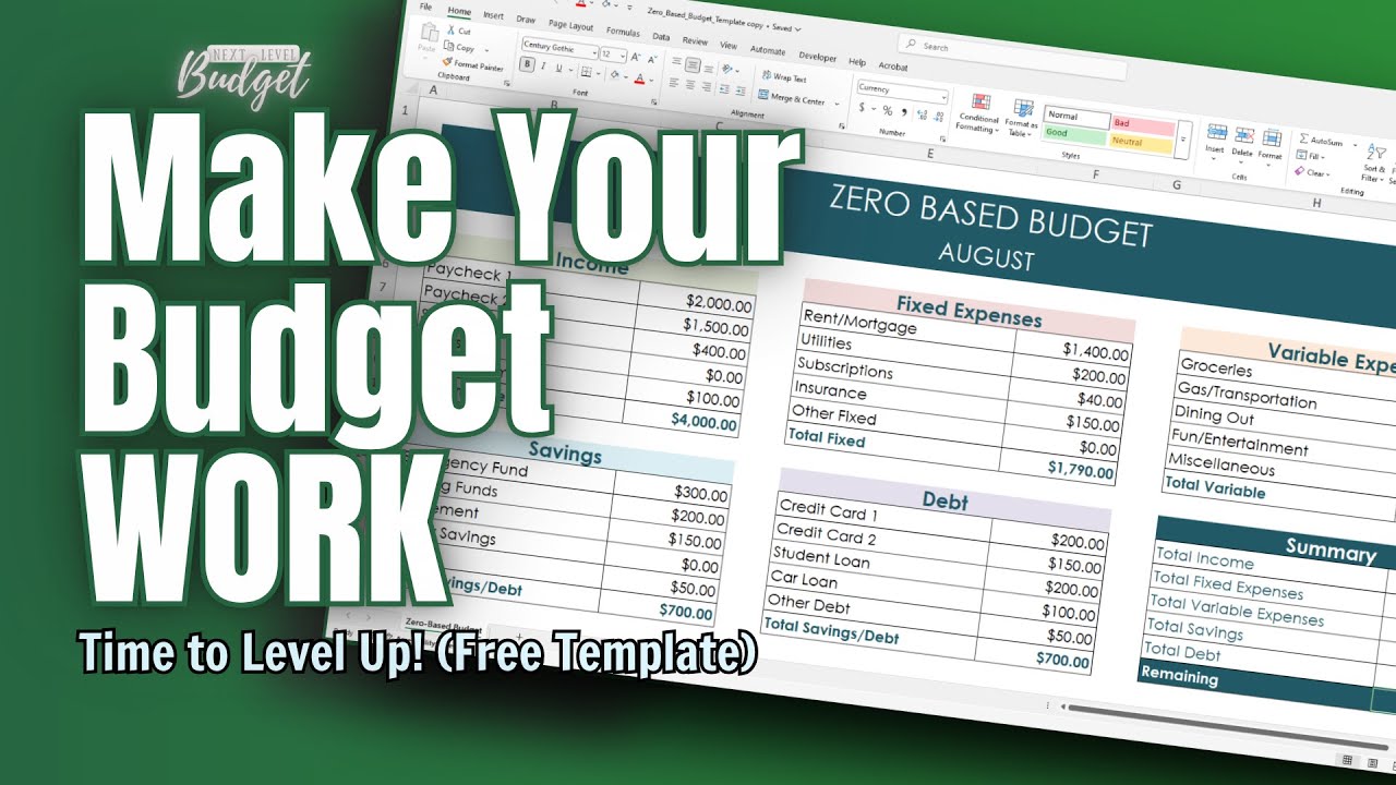 Zero-Based Budgeting in Excel – Why It Works (+ Free Template!)