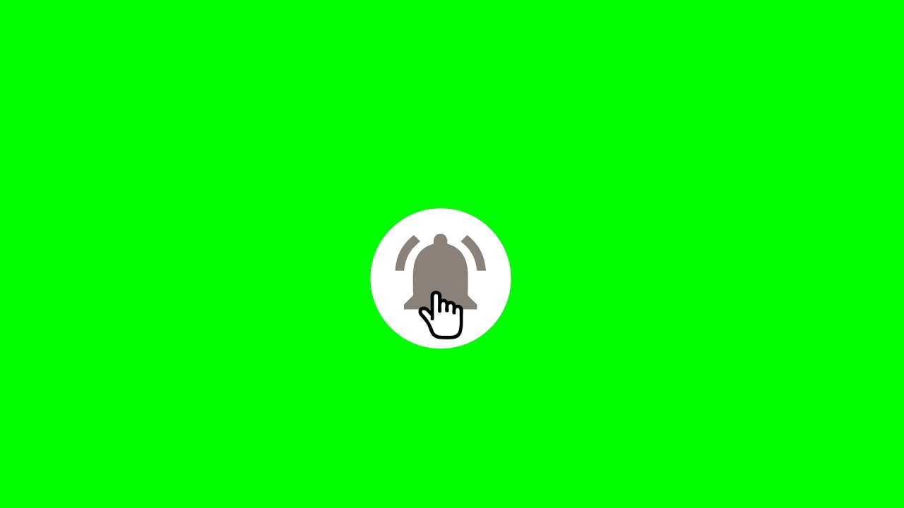 (FREE) YouTube Notification Bell Button Animation Template (Green Screen)