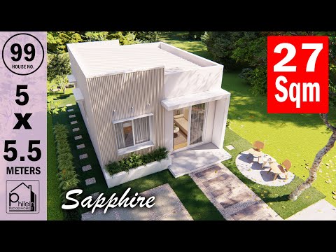 SAPPHIRE | SMALL MODERN MINIMALIST House Design, 27sqm Full House Tour with 3D-Plans
