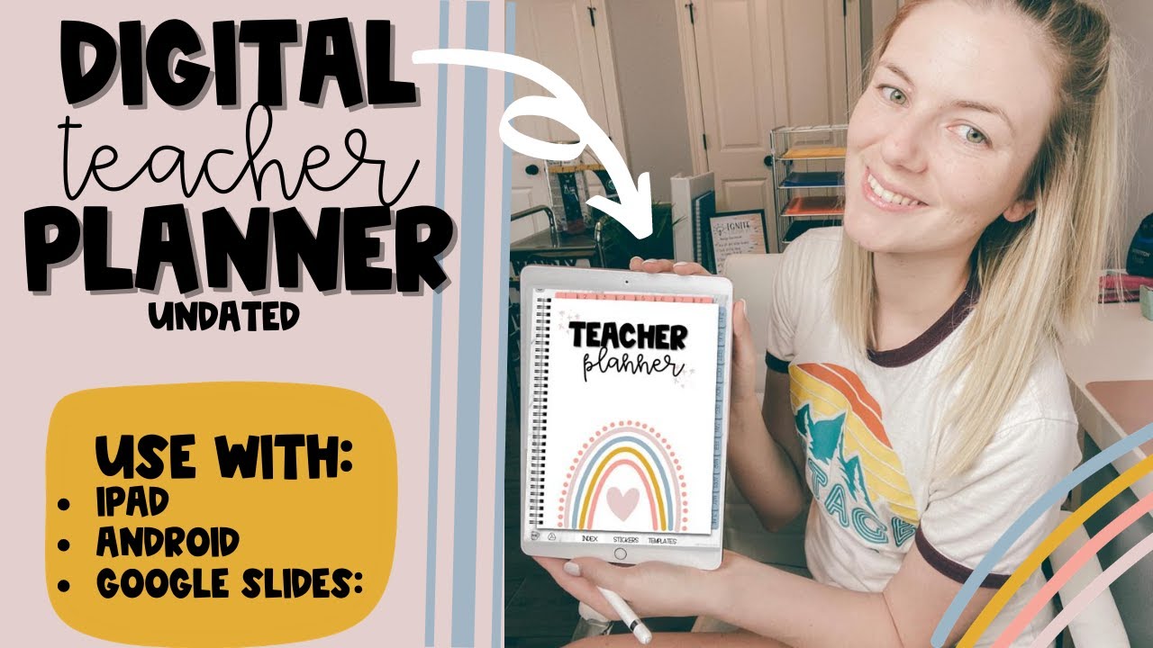 How To Use A Digital Teacher Planner | Boho Rainbow Planner Walkthrough