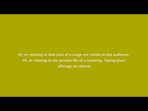 what is the meaning of offstage