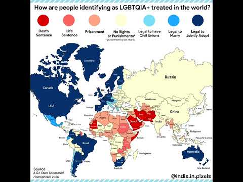 How are people identifying as LGBT+ treated in the world? #map #lgbt #youtubeshorts #peace