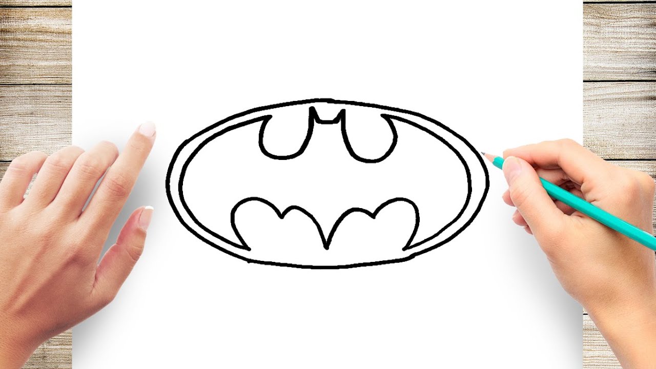 Drawing Batman Logo in 3 Steps! Easy!