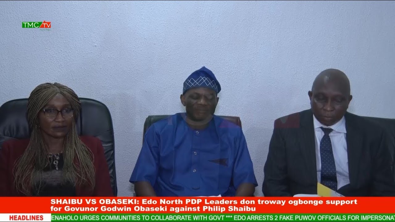 Edo North PDP Leaders don troway ogbonge support for Govunor Godwin Obaseki against Philip Shaibu