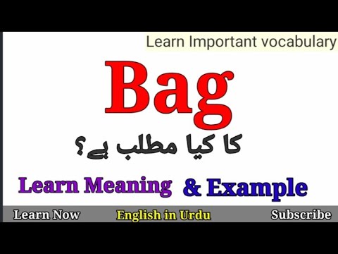 Bag Meaning in Urdu | Bag meaning in Hindi | Bag ka kya matlab hota hai | English Vocabulary