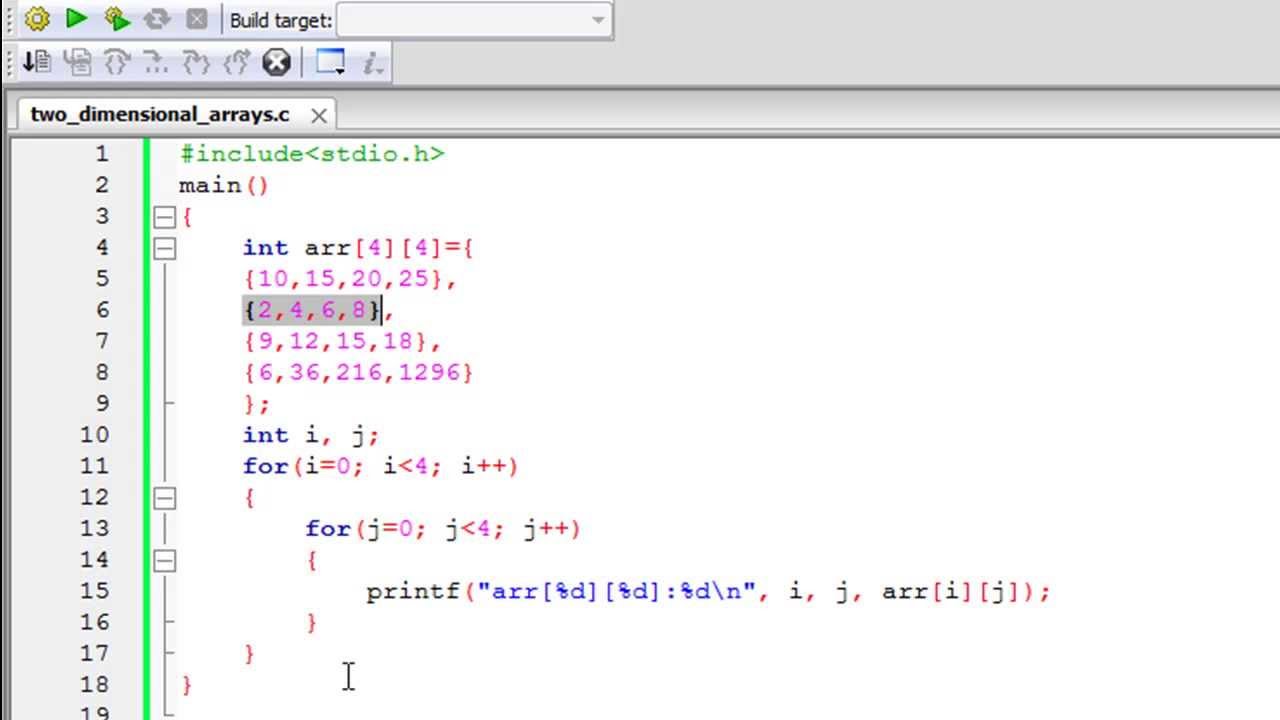 C Programming Tutorial - 54: Two Dimensional Arrays