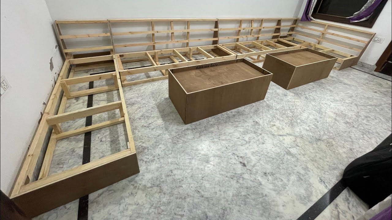 U shape sofa frame making | sofa frame