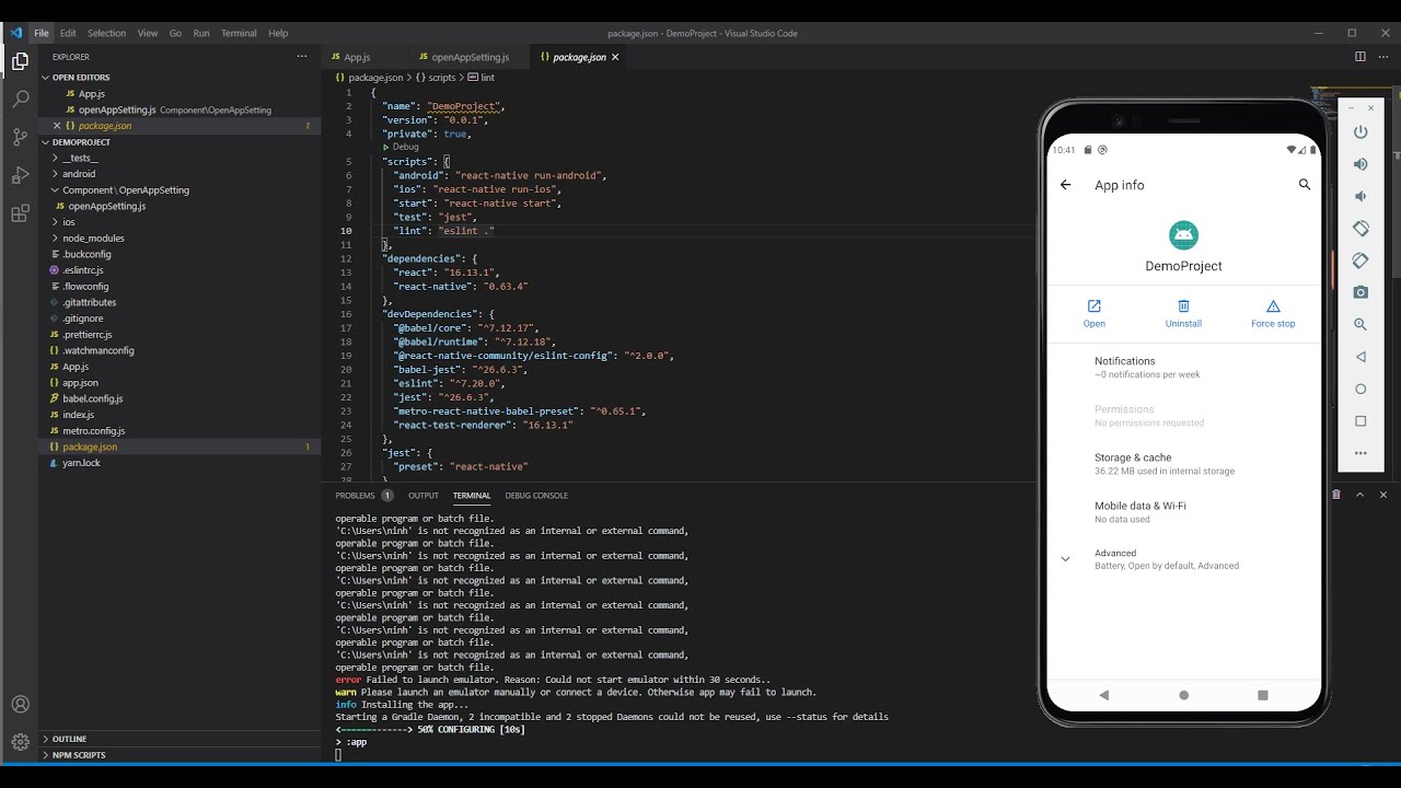 How to Open Settings App from React Native App (version RN 0.63.4 )