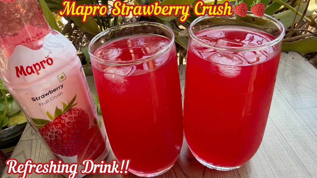 Mapro Strawberry Crush Juice Recipe | How to make Mapro Strawberry Juice | Instant Strawberry Juice 